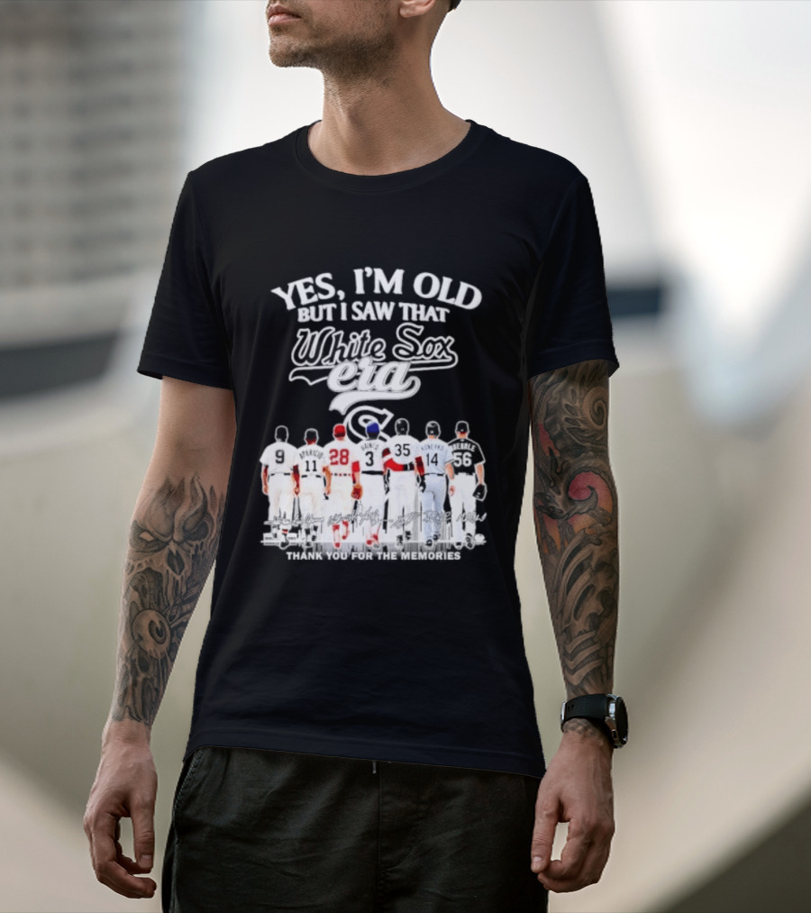Yes I'm Old But I Saw That White Sox Era Players Skyline T-Shirt