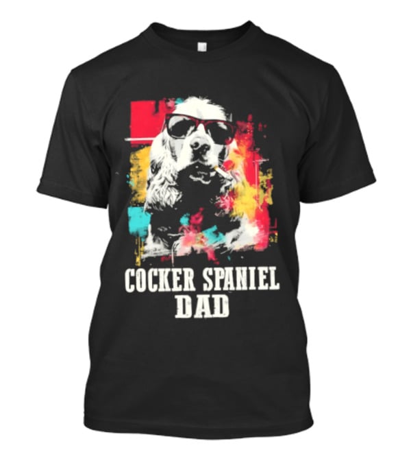 Cocker Spaniel Dad Colorful Sunglasses Father's Day 2026 T-Shirt