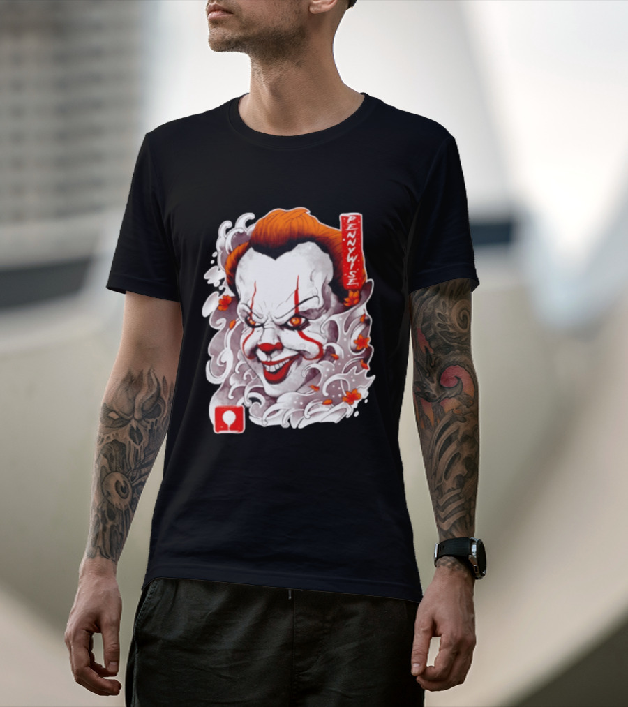 Pennywise Creepy Clown Big Head Horror It Movie Iconic Scary Face Balloon T-Shirt