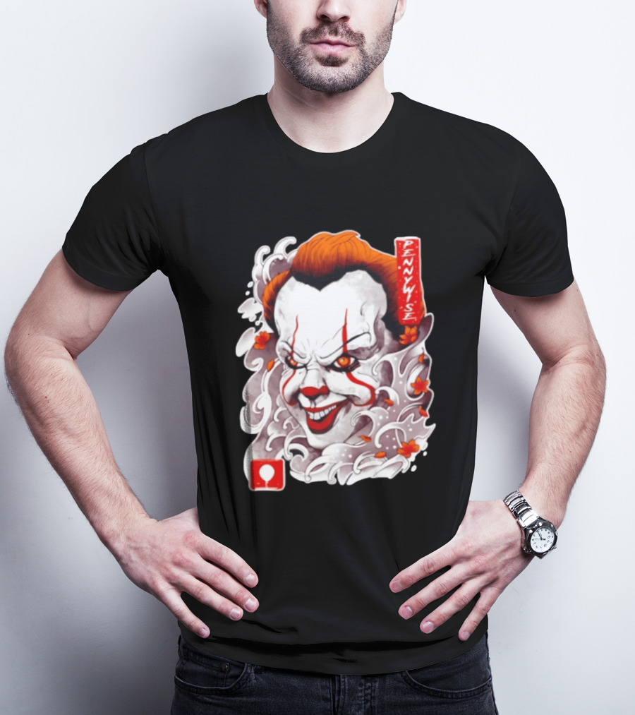 Pennywise Creepy Clown Big Head Horror It Movie Iconic Scary Face Balloon T-Shirt
