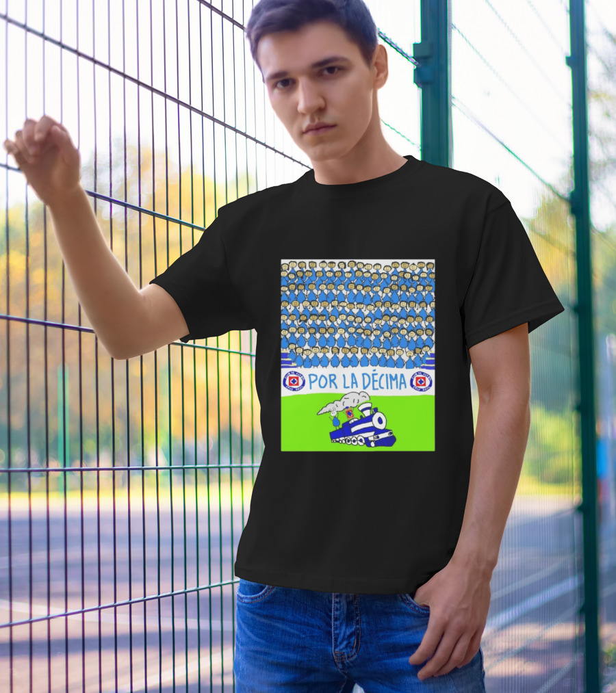 Crowd Celebrating Por La Décima With Train And Cruz Azul T-Shirt