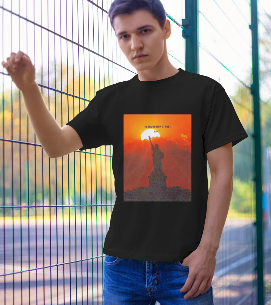 In Brunson We Trust New York Knicks Nike Liberty Sunset T-Shirt