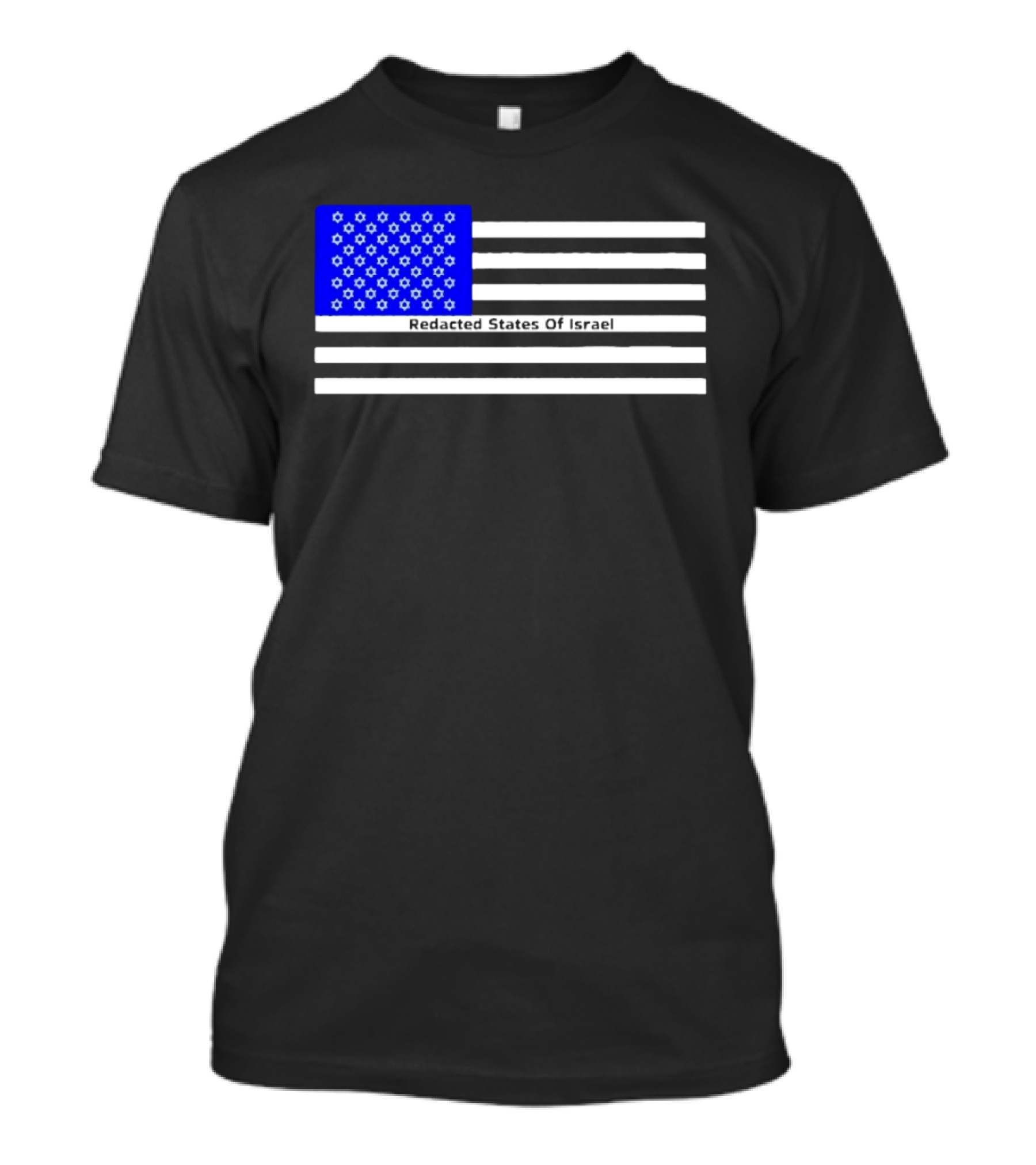 Redacted States Of Israel Flag With Stars And Stripes T-Shirt
