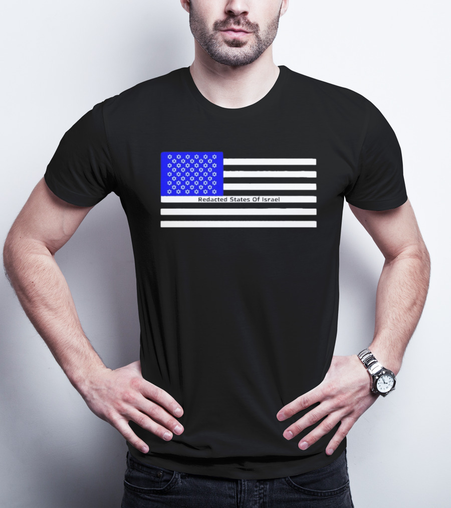 Redacted States Of Israel Flag With Stars And Stripes T-Shirt