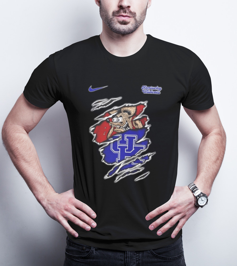 Kentucky Wildcats NCAA Nike Rat Fink Built Not To Bow Double Sided T-Shirt