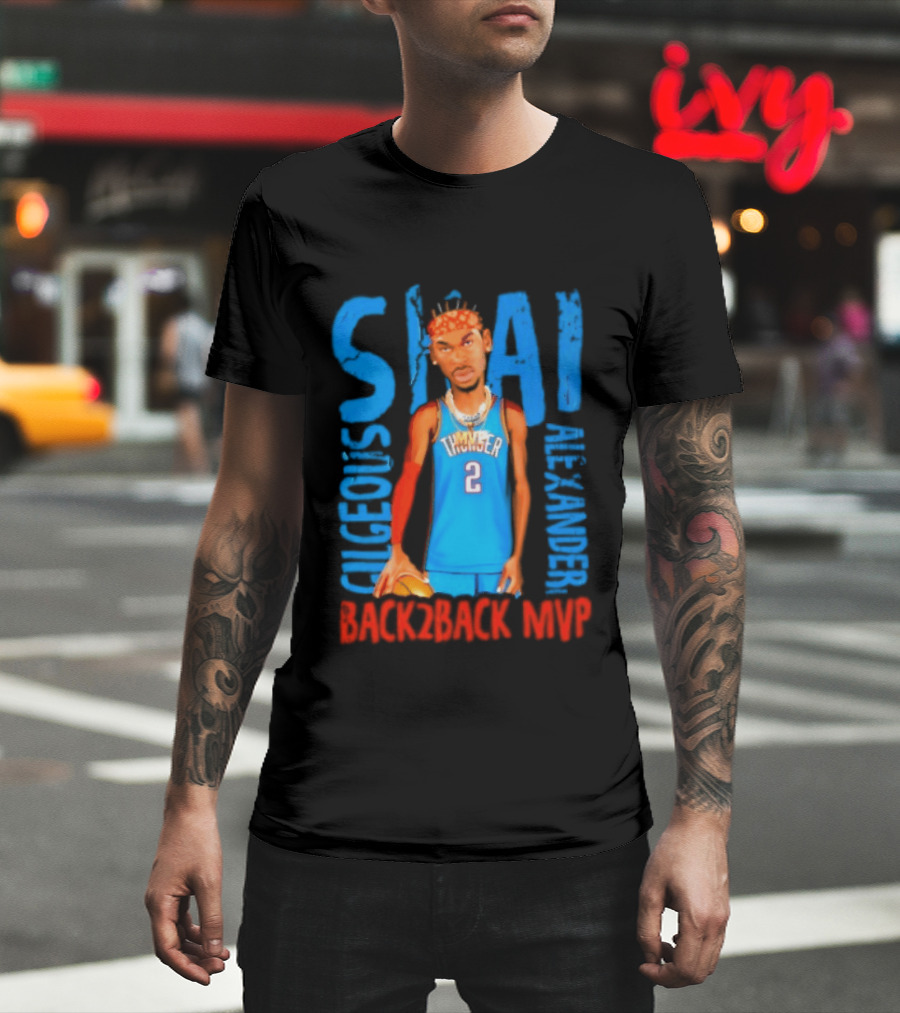 Shai Gilgeous Alexander Back 2 Back MVP Oklahoma City T-Shirt
