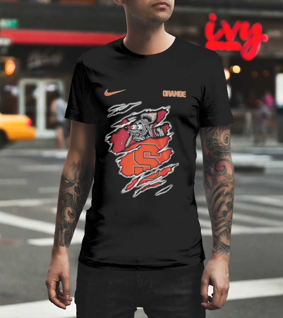 Nike Syracuse Orange S Logo Rat Fink Built To Not Bow T-Shirt