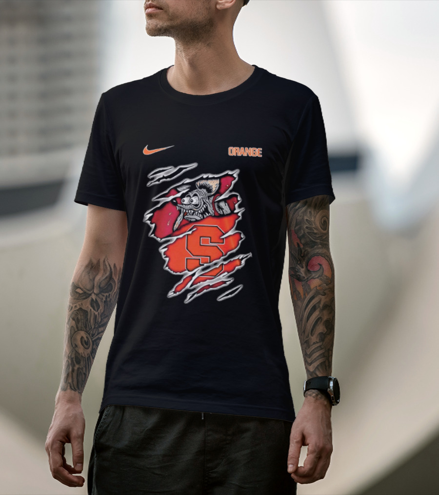 Nike Syracuse Orange S Logo Rat Fink Built To Not Bow T-Shirt
