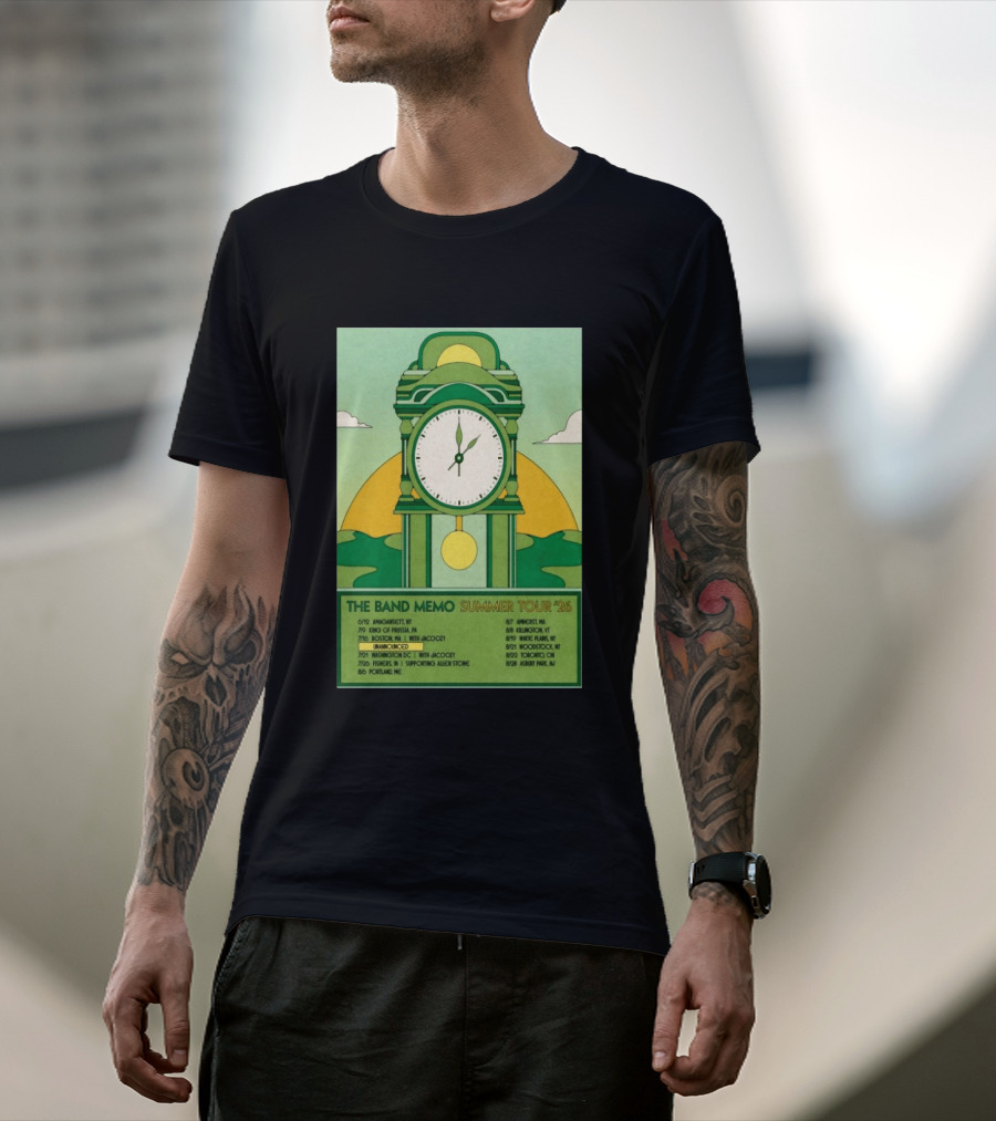 The Band Memo Summer Tour 2026 Amagansett King Of Prussia Boston Washington Missoula Portland Amherst Killington Woodstock Toronto Asbury Park T-Shirt