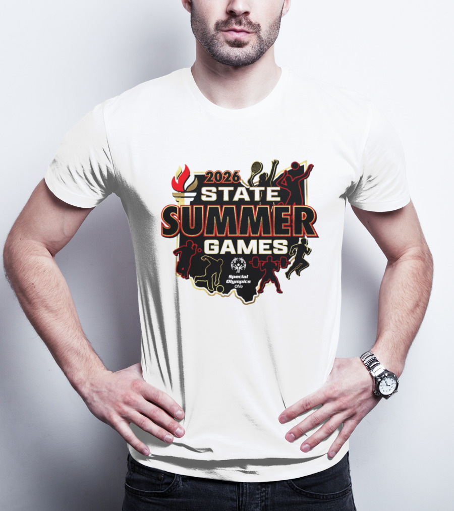 2026 State Summer Games Athletic Silhouettes And Torch T-Shirt