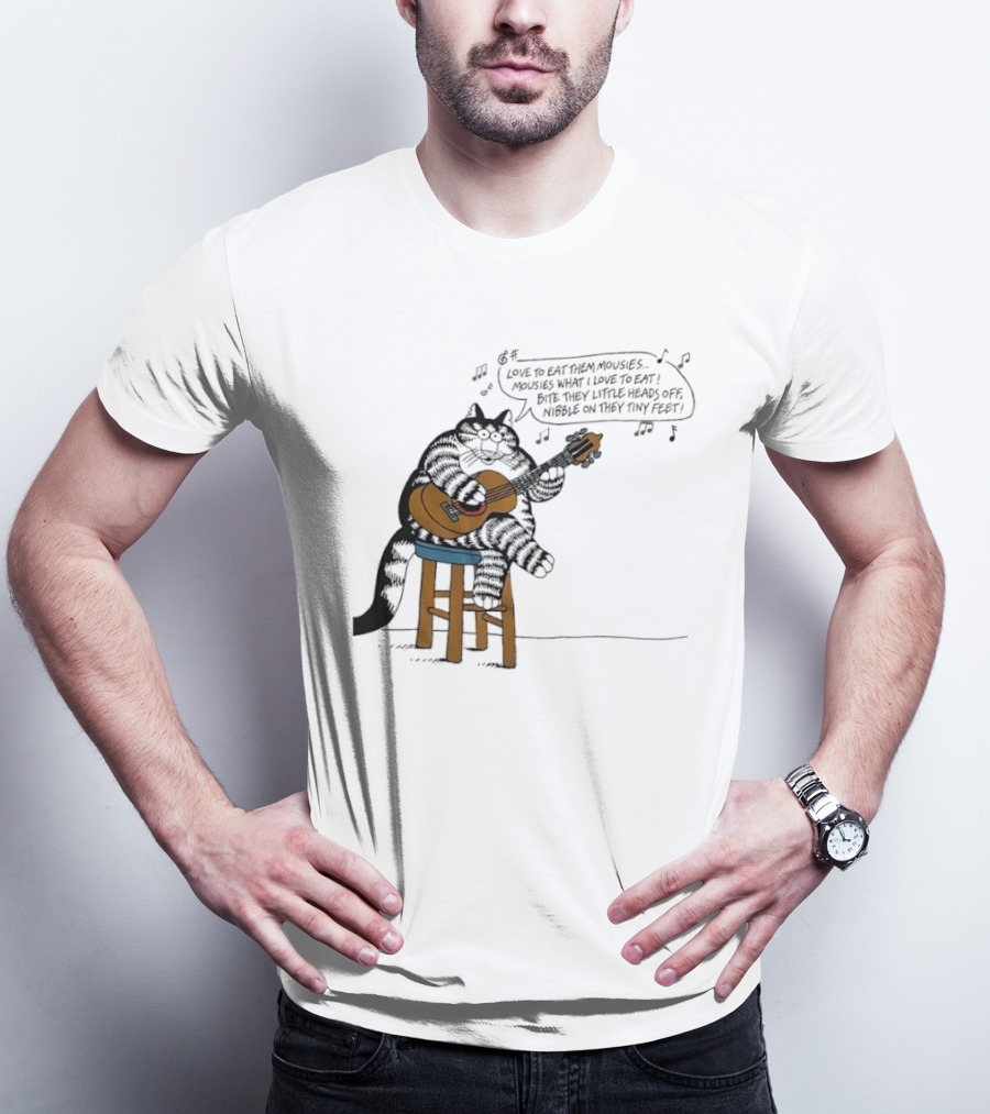 Cat Cartoon Love To Eat Them Mousies Bite Their Little Heads Off Melody T-Shirt