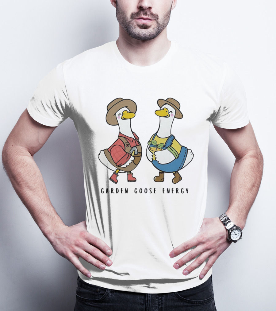 Garden Goose Energy Funny Gardening Goose Duo T-Shirt