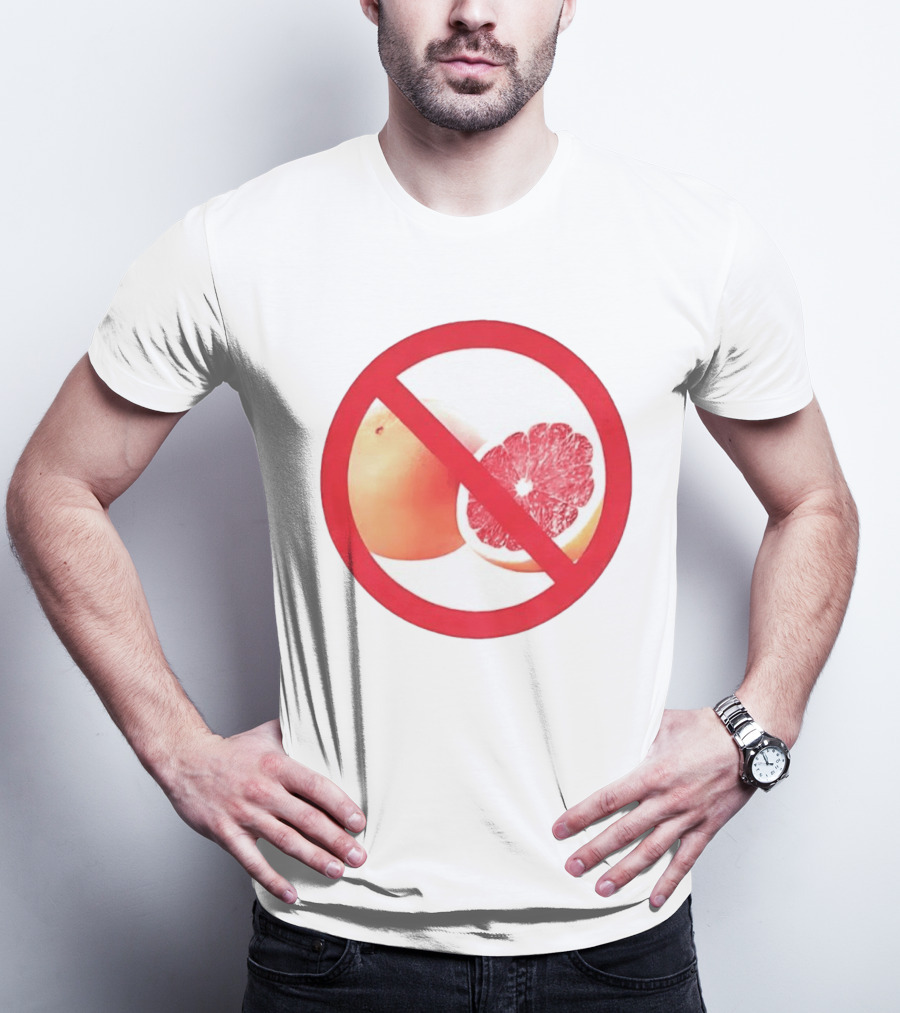 Grapefruit Prohibition Medical Alert Symbol Drug Interaction Caution T-Shirt