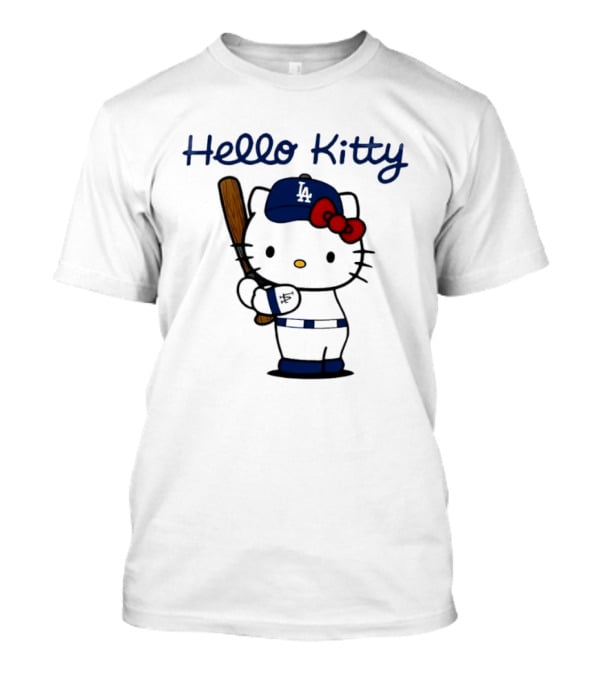 Hello Kitty Los Angeles Dodgers MLB Baseball Player T-Shirt
