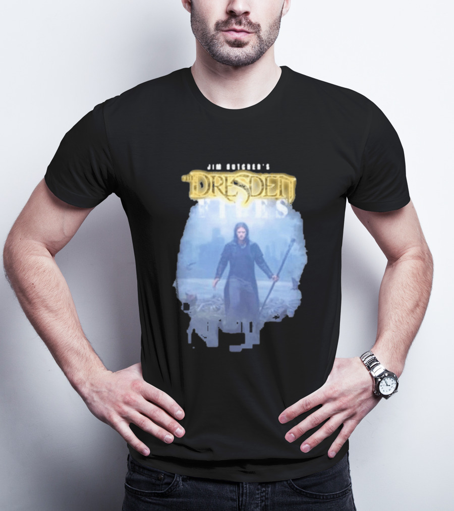 Jim Butcher's Dresden Files Man Holding Staff T-Shirt