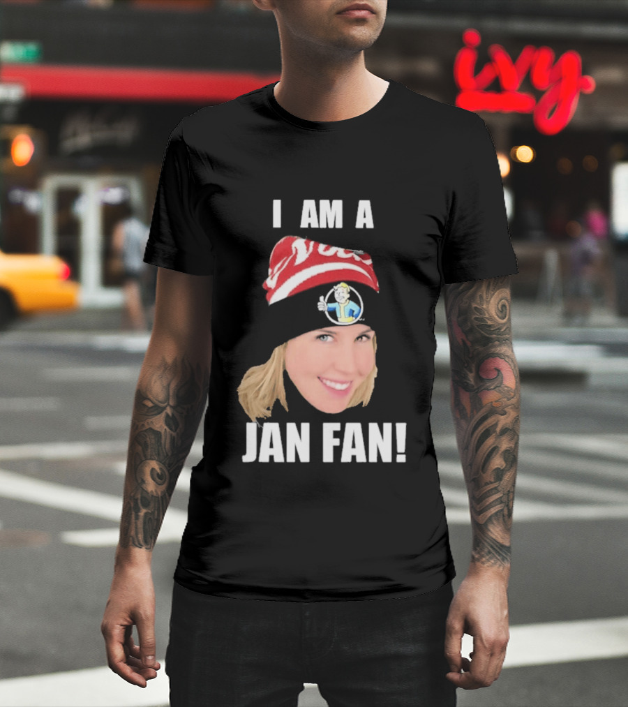 I Am A Jan Fan Face With Red Hat And Iconic Game T-Shirt