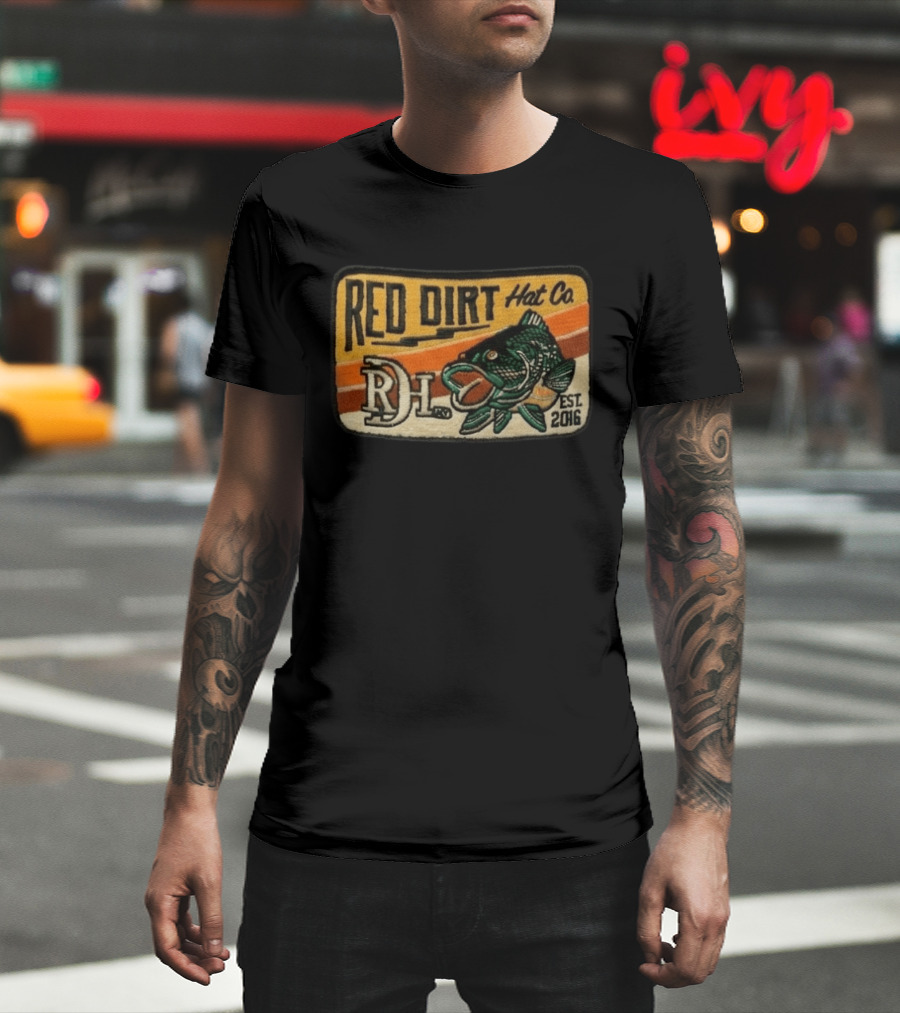 Red Dirt Hat Co Fish Patch RDH Est 2016 T-Shirt