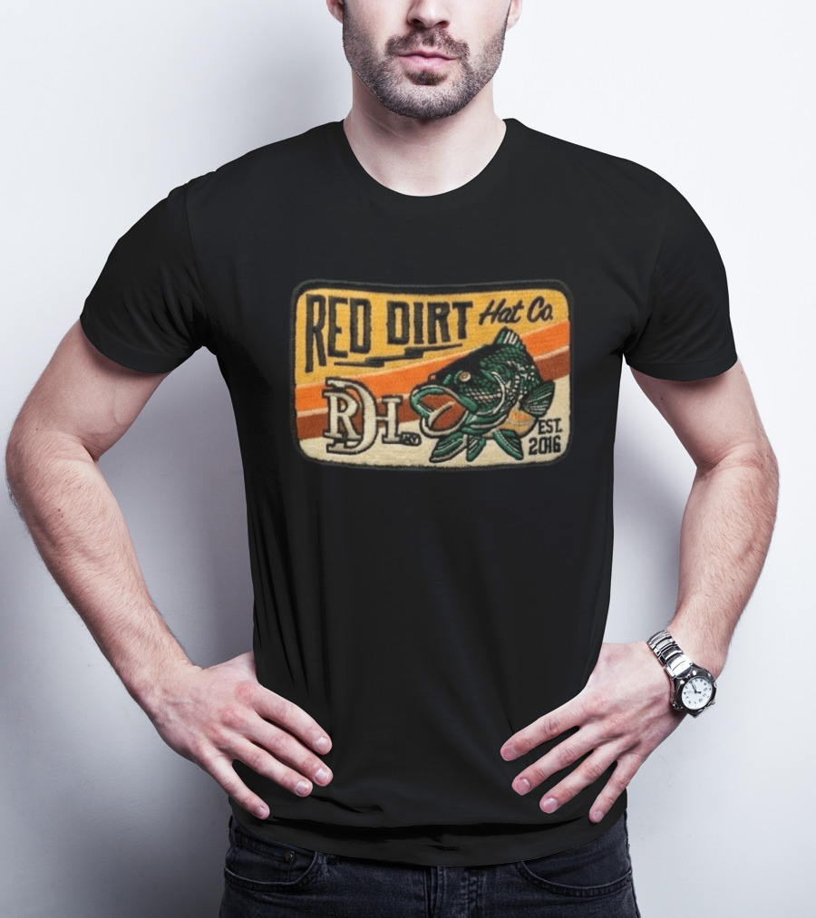 Red Dirt Hat Co Fish Patch RDH Est 2016 T-Shirt