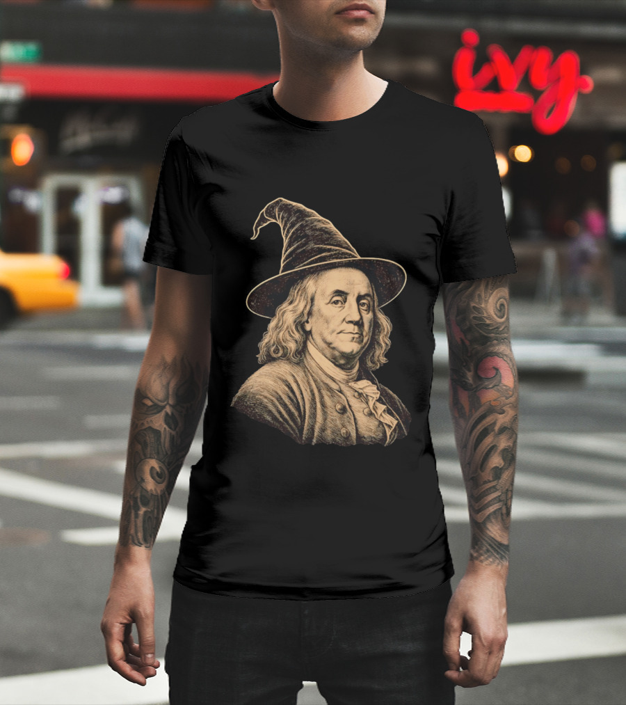 Wizard Benjamin Franklin Witch Hat T-Shirt