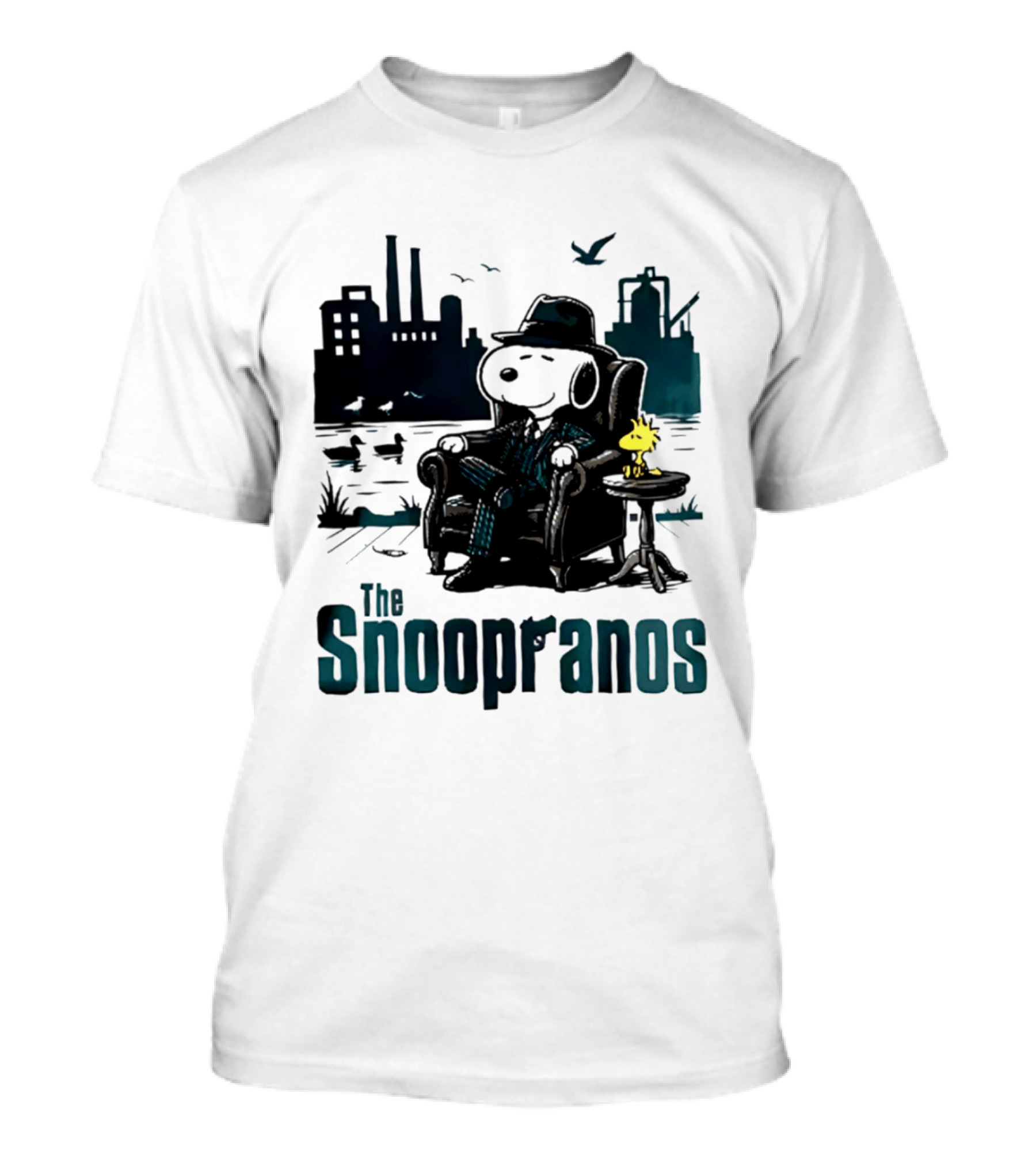 The Snoopranos Peanuts Snoopy Woodstock Mafia Scene T-Shirt