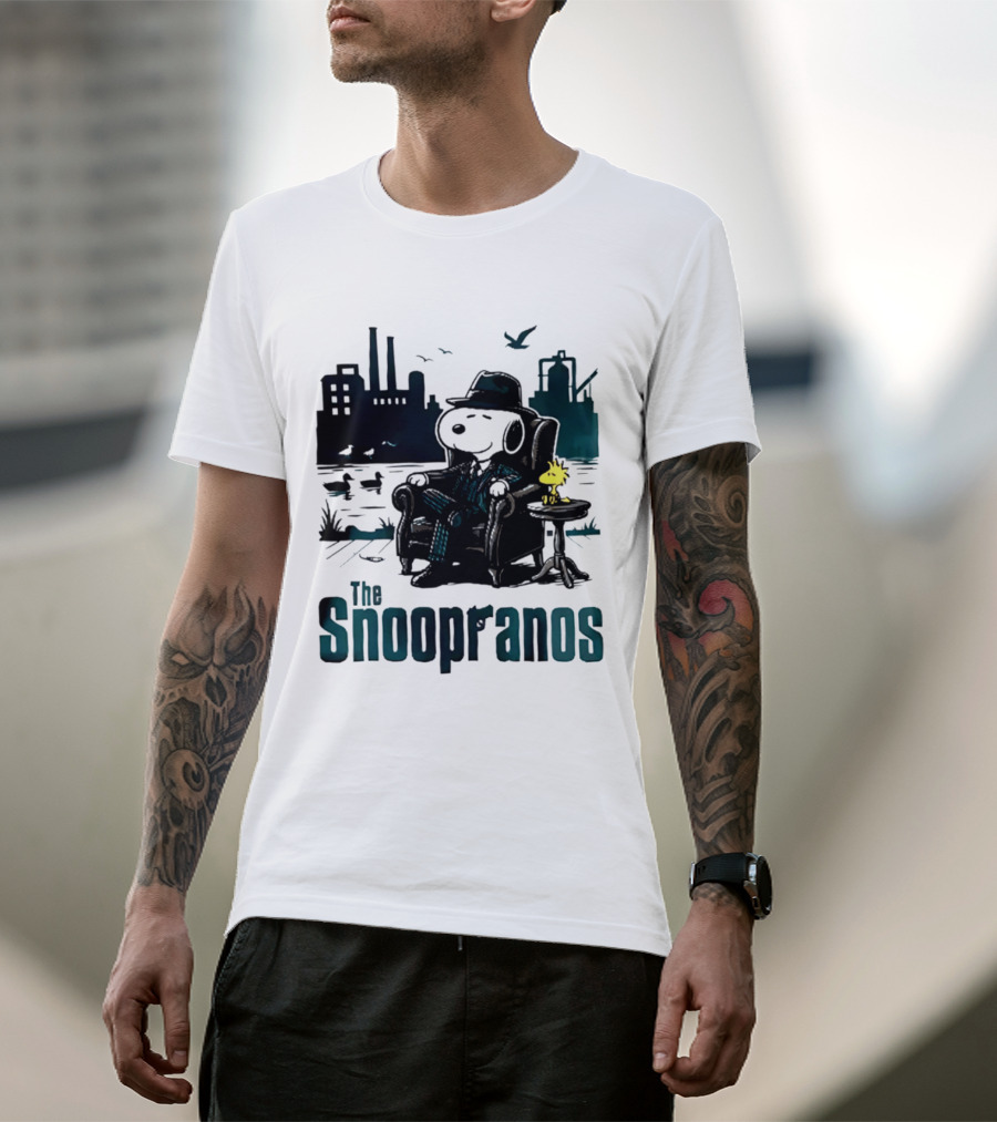The Snoopranos Peanuts Snoopy Woodstock Mafia Scene T-Shirt