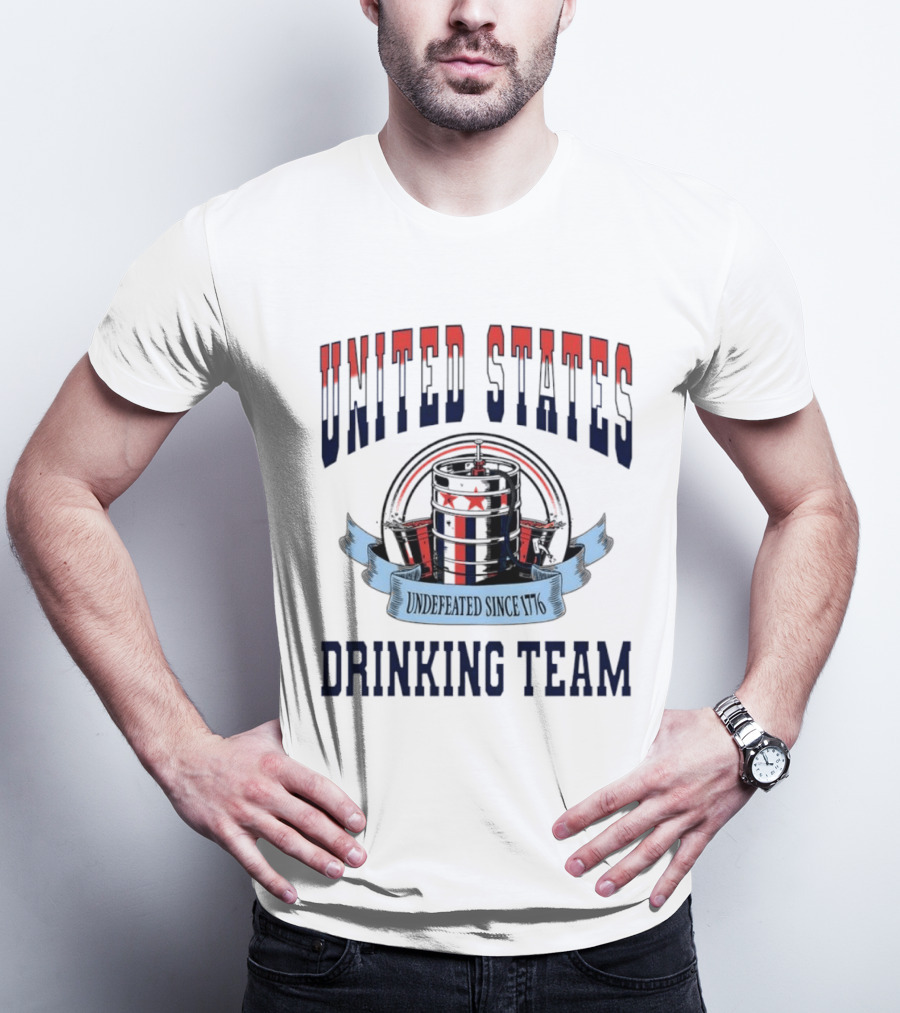 United States Drinking Team Undefeated Since 1776 Beer Barrel T-Shirt