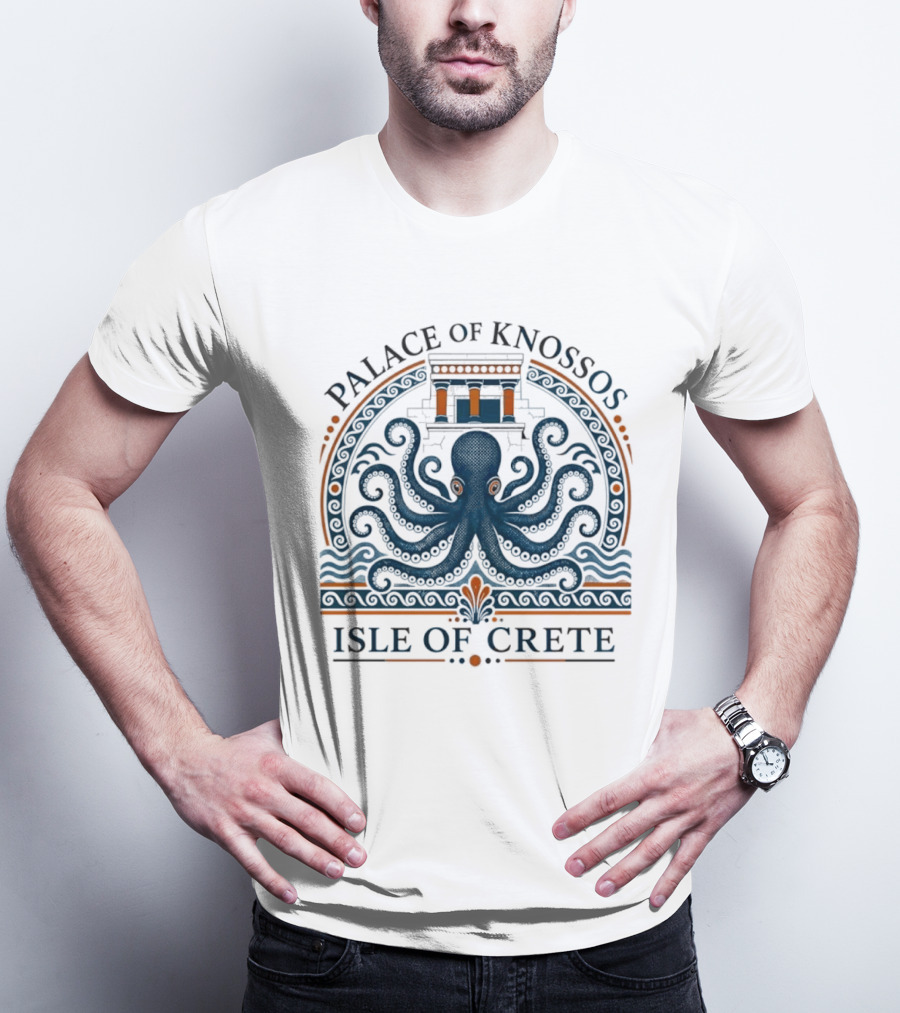 Palace Of Knossos Octopus Motif Isle Of Crete T-Shirt
