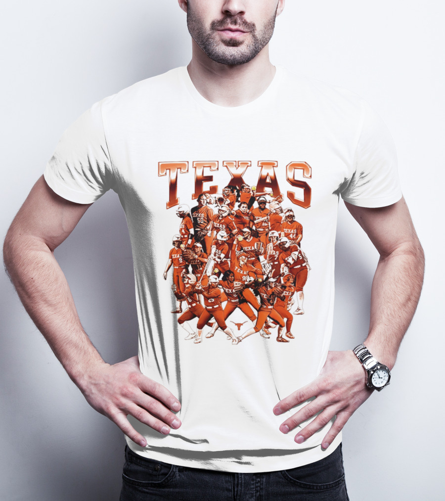 Texas Longhorns Softball Team Collage NCAA Sports Apparel Fan Gear T-Shirt
