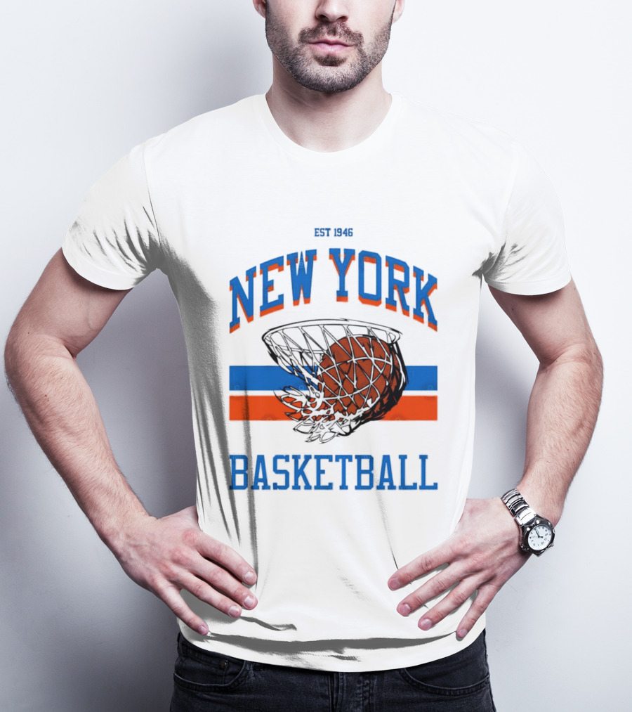 New York Basketball Est 1946 Slam Dunk Net T-Shirt