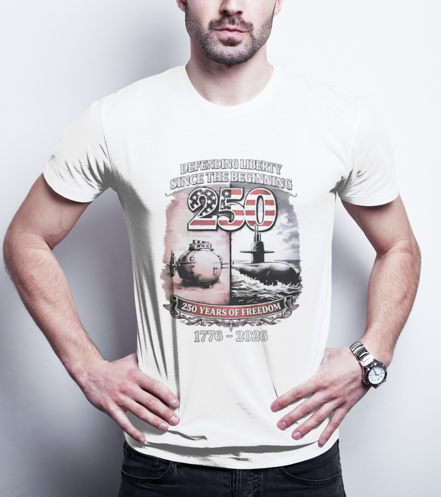 Defending Liberty Since The Beginning 250 Years Of Freedom 1776 2026 US Flag T-Shirt