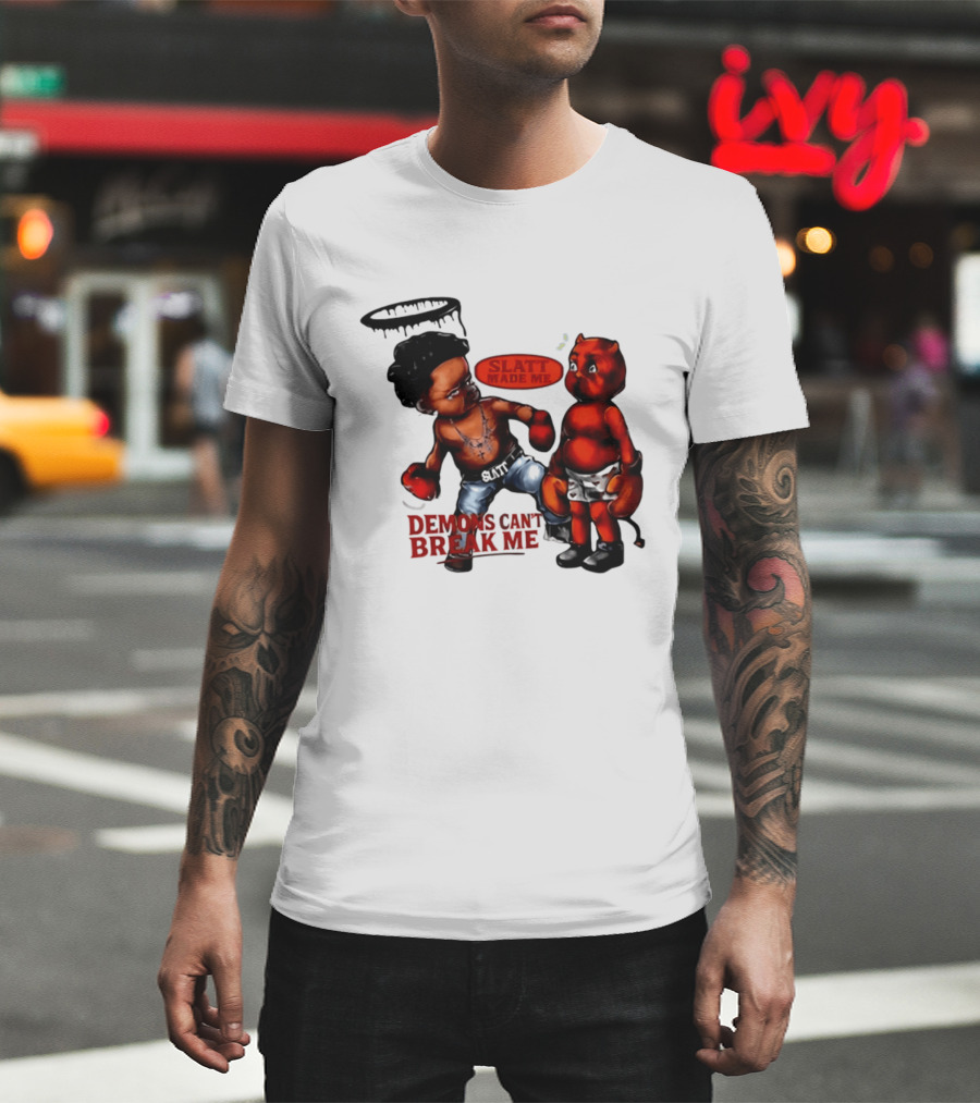 Demons Can't Break Me Slatt Made Me Boxing Halo Devil T-Shirt