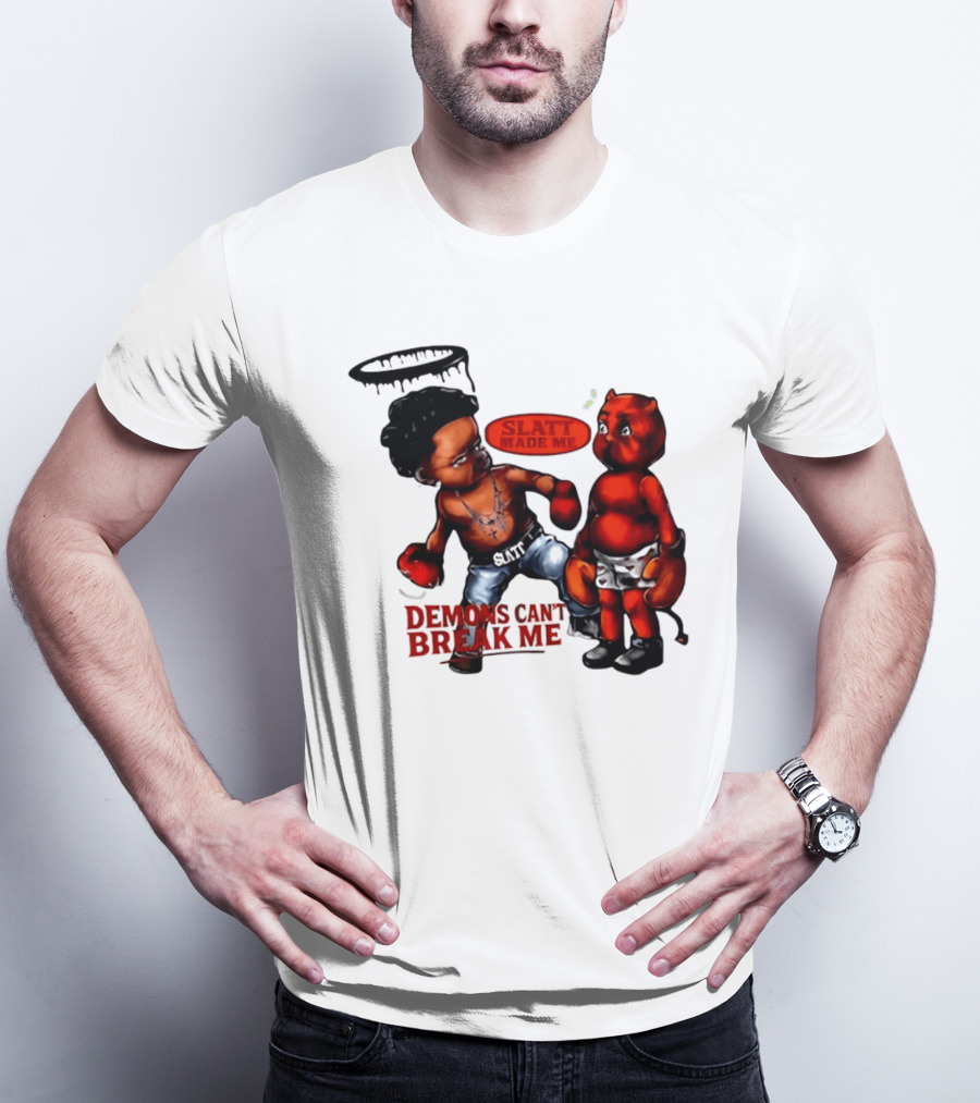 Demons Can't Break Me Slatt Made Me Boxing Halo Devil T-Shirt