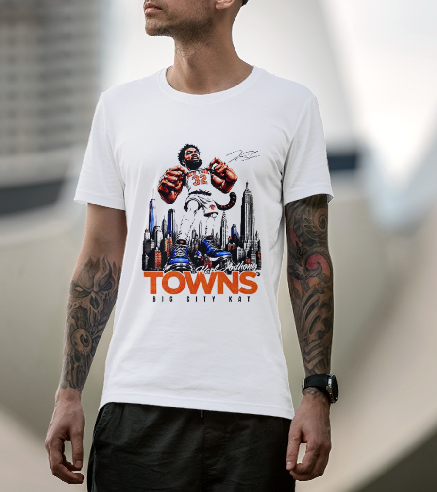 Karl Anthony Towns Big City Kat New York Knicks 32 T-Shirt