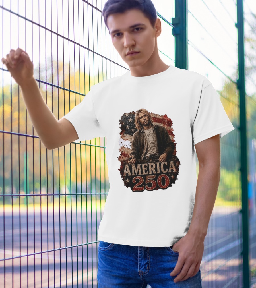 America 250 Years Of Freedom I Love America Kurt Cobain T-Shirt