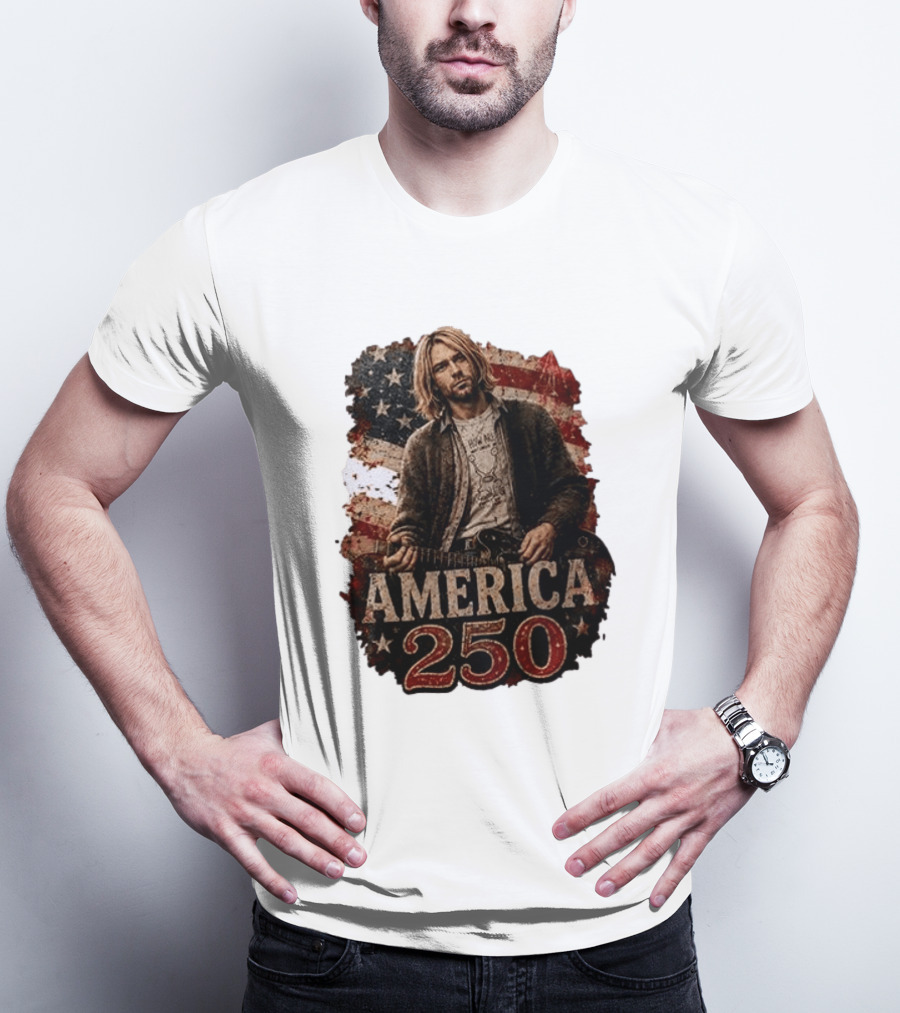 America 250 Years Of Freedom I Love America Kurt Cobain T-Shirt