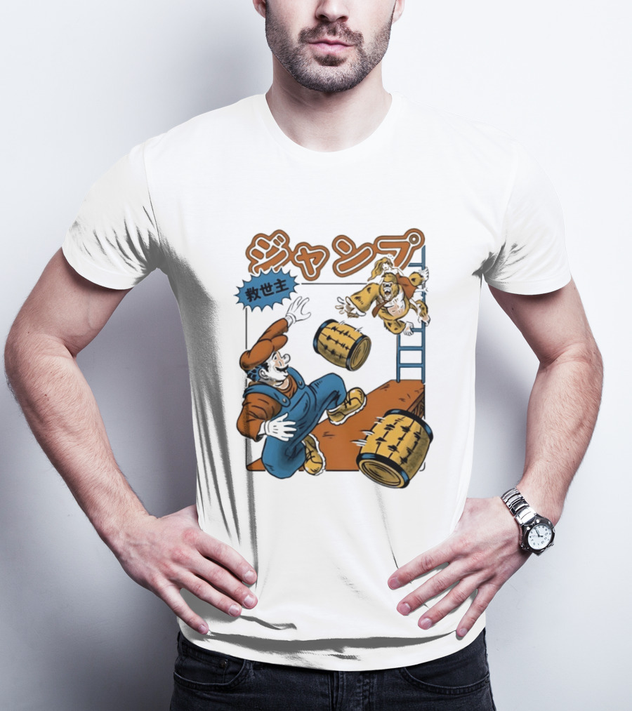 Mario Vs Donkey Kong Jumping Savior T-Shirt