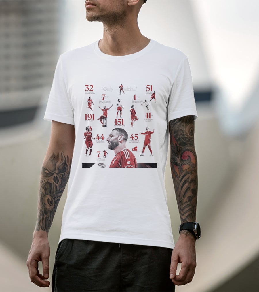 Mohamed Salah Liverpool FC Only IV League Goals Astonishing Records T-Shirt