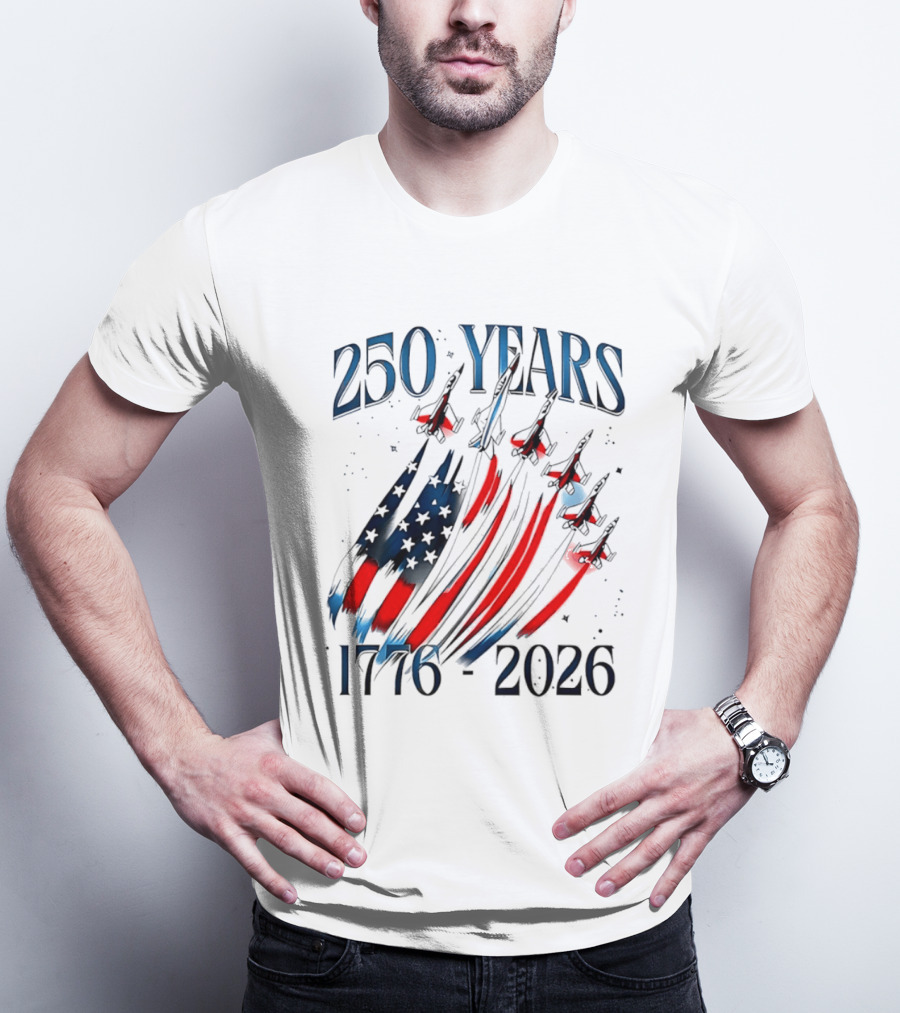 250 Years United States Independence Day 1776 2026 Fighter Jets Sestercentennial T-Shirt