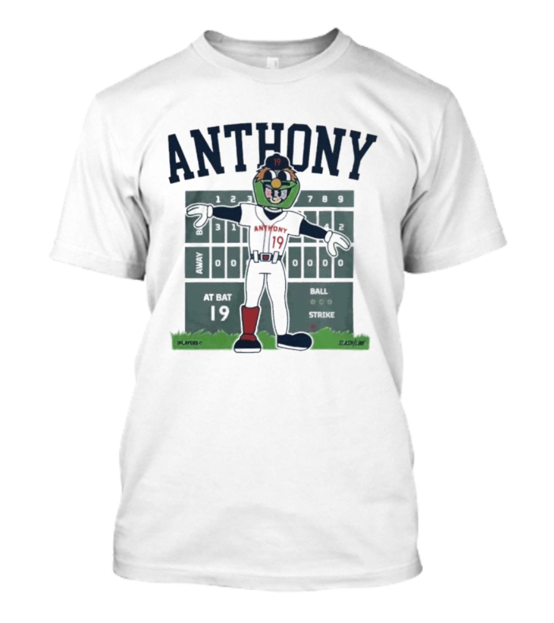 Anthony Cartoon Scoreboard Players Boston Baseball 19 T-Shirt