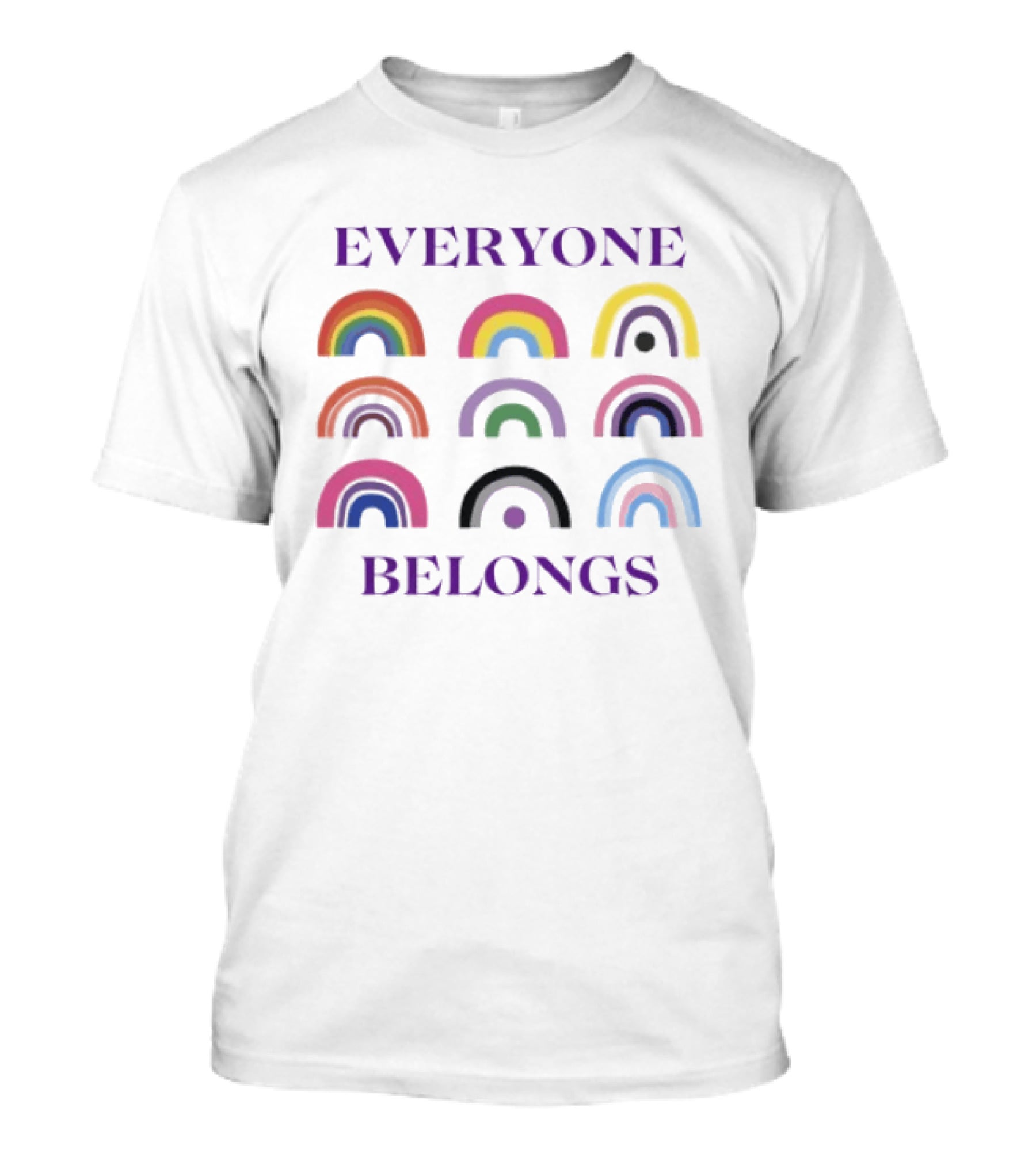 Everyone Belongs Pride Rainbow Diversity Inclusivity T-Shirt