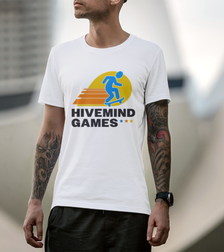 Hivemind Games Skateboarding Dynamic Motion With Shooting Stars T-Shirt