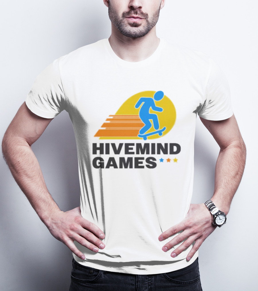 Hivemind Games Skateboarding Dynamic Motion With Shooting Stars T-Shirt