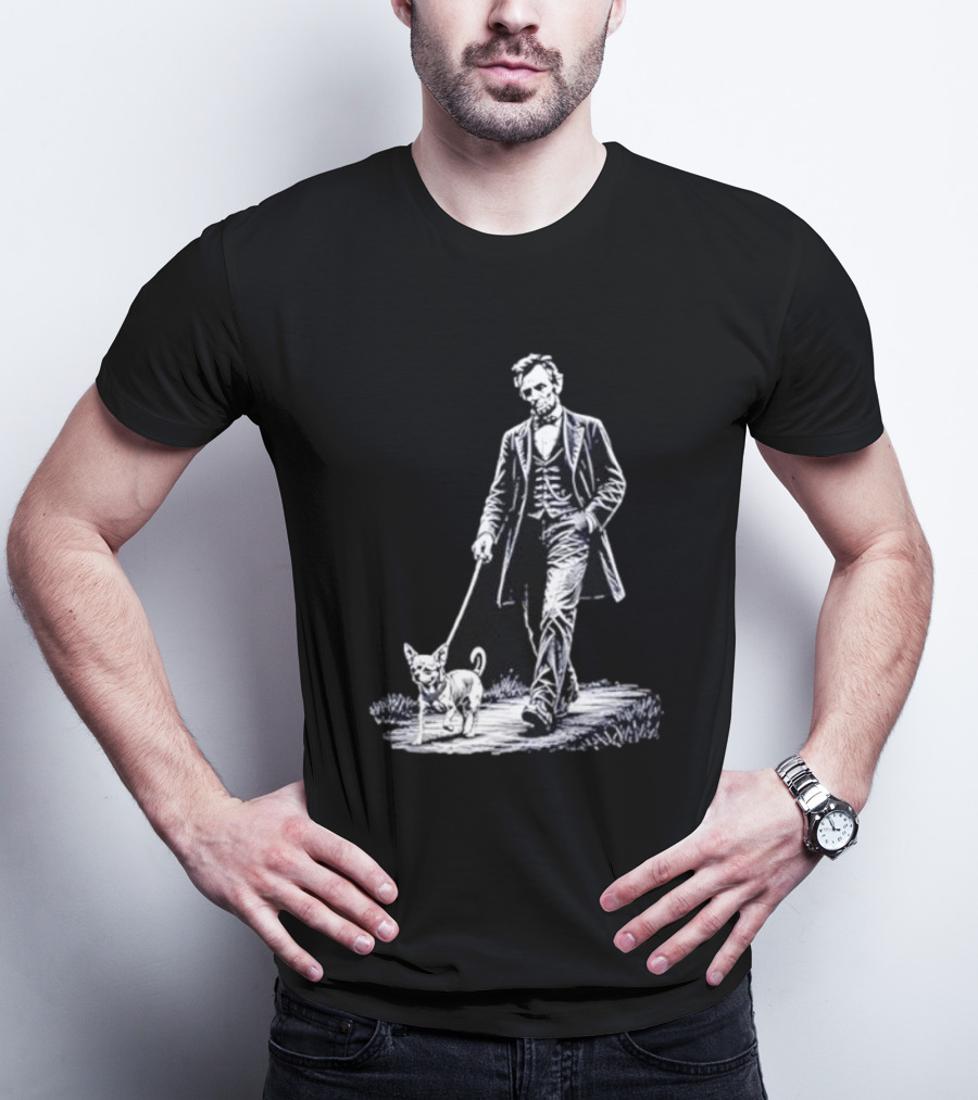 Abraham Lincoln Walking Chihuahua For USA 250th Anniversary Celebration T-Shirt