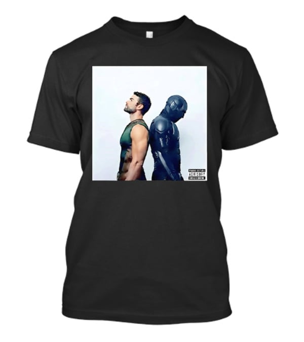 The Deep And Black Noir The Boys Parental Advisory Iconic Character Duo T-Shirt