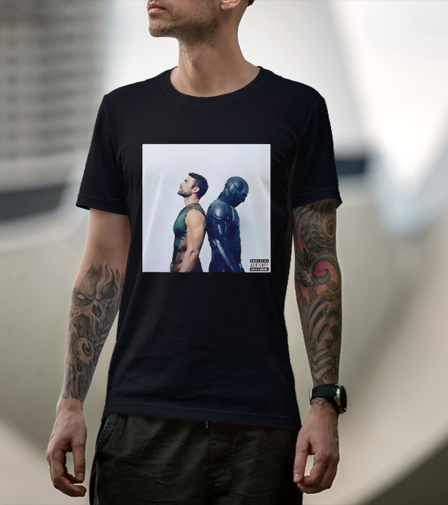 The Deep And Black Noir The Boys Parental Advisory Iconic Character Duo T-Shirt