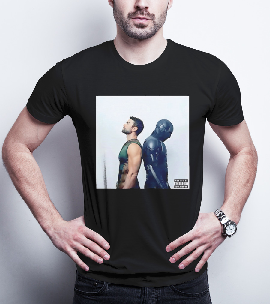 The Deep And Black Noir The Boys Parental Advisory Iconic Character Duo T-Shirt
