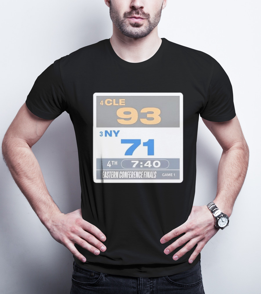 4 CLE 93 Vs 3 NY 71 Eastern Conference Finals Game 1 Scoreboard 4th Quarter 7:40 Remaining T-Shirt