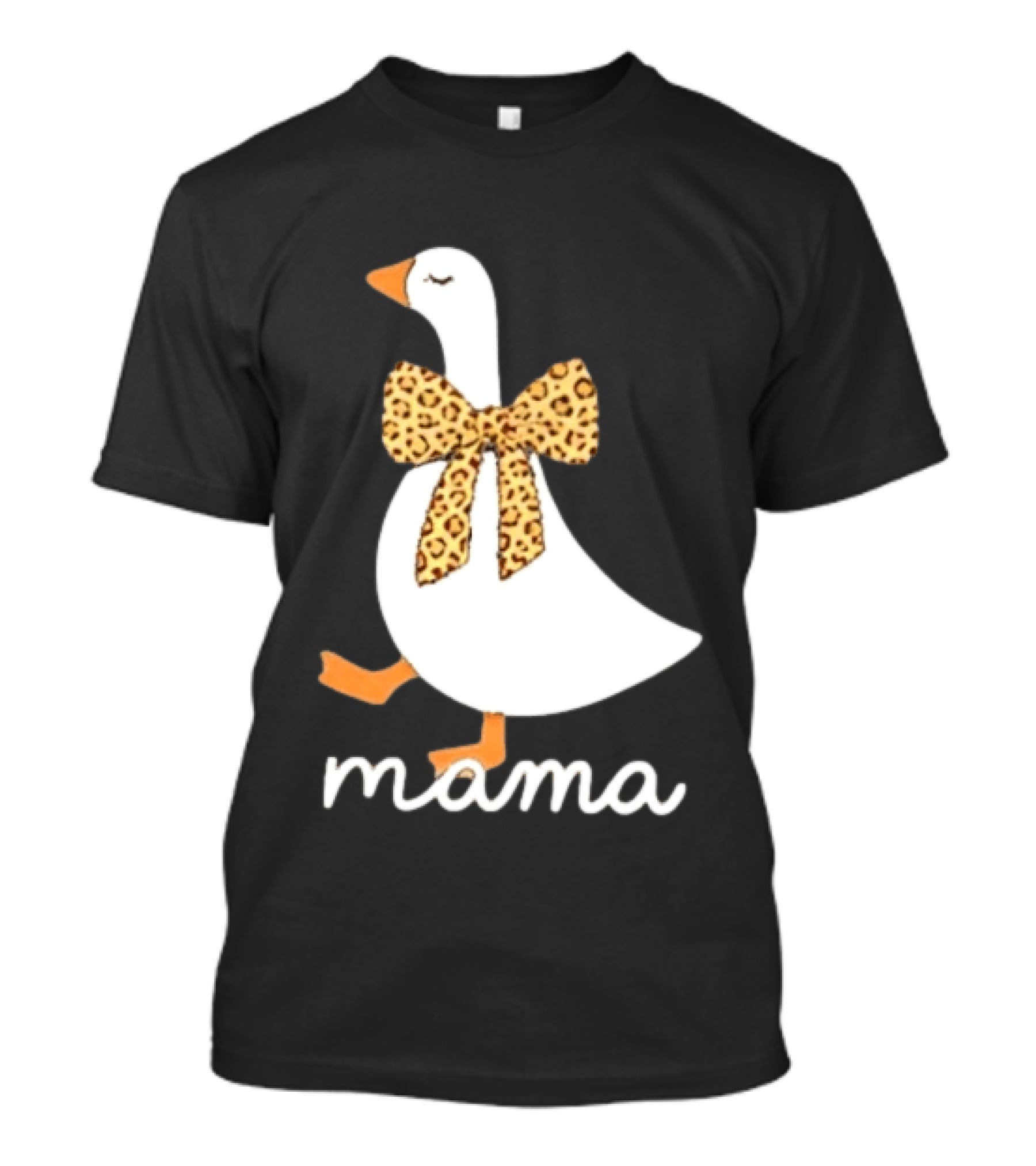 Leopard Bow Goose Mama Cute Animal Print T-Shirt