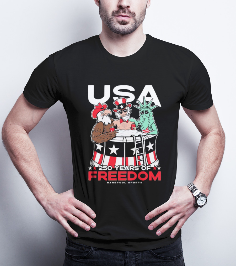 USA 250 Years Of Freedom Barstool Sports Uncle Sam And Friends T-Shirt
