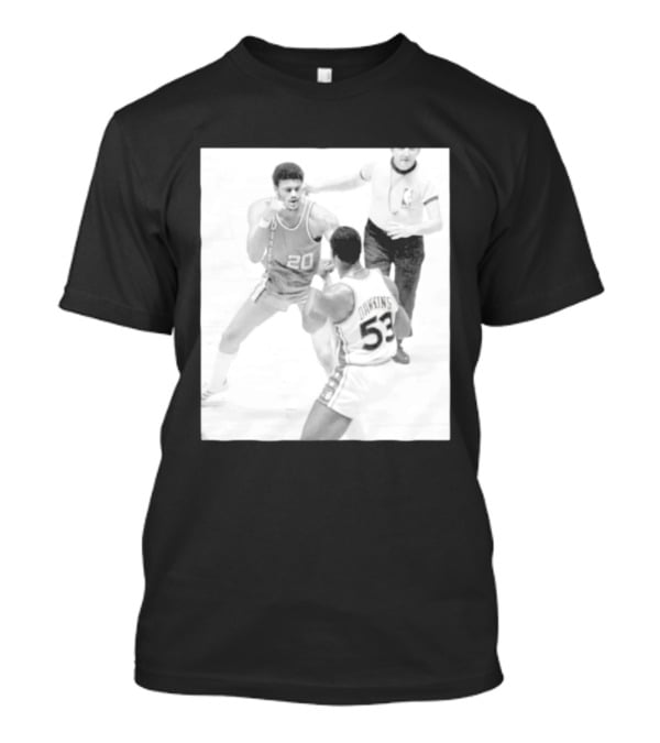 NBA Vintage Showdown Maurice Lucas Vs Darryl Dawkins Black White 20 53 T-Shirt